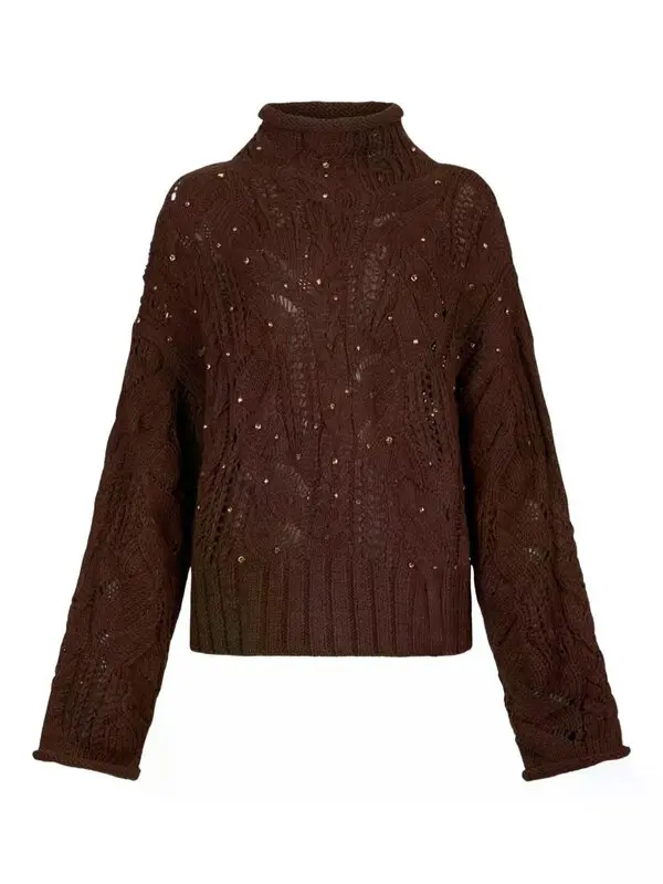 Liu Jo Cable-knit Embellished Sweater