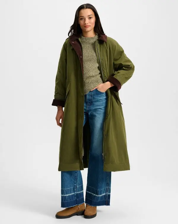 Veronica Beard Dietz Waxed Cotton-blend Field Coat