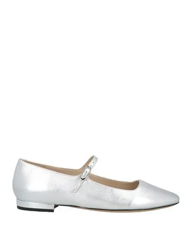Theory Ballet Flats In Leather - Silver