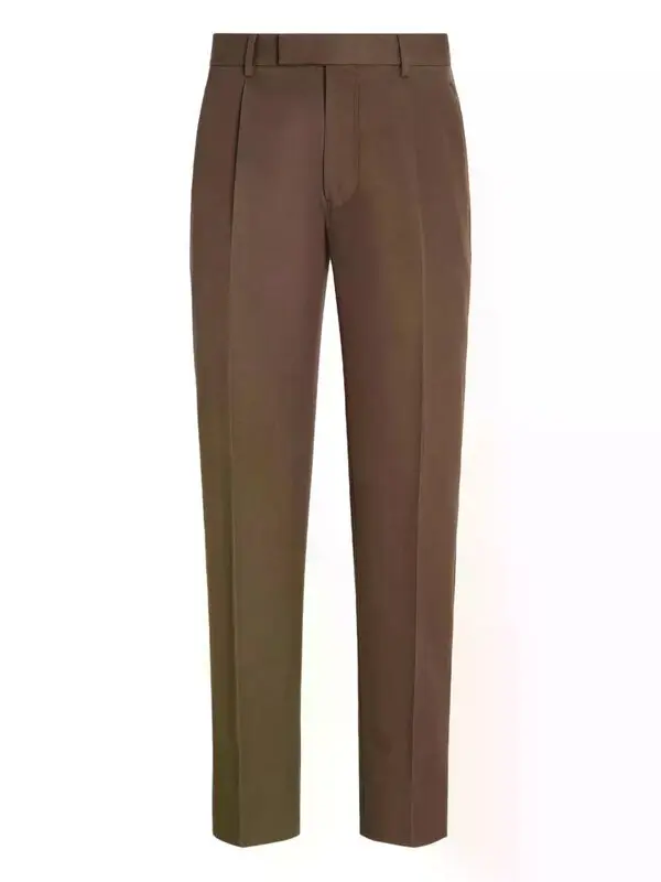 Zegna Pleated Side-pocket Trousers - Brown