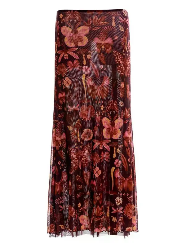 Agua Bendita Floral-print Maxi Skirt