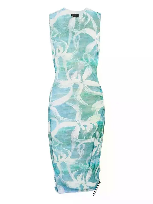 LOUISA BALLOU Floral-print Drawstring Mini Dress
