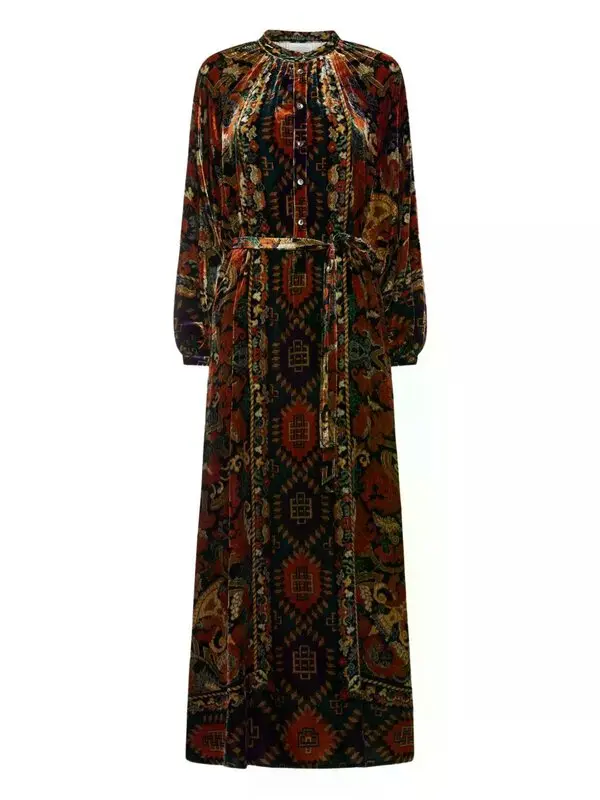 PIERRE-LOUIS MASCIA Geometric-pattern Maxi Dress - Black