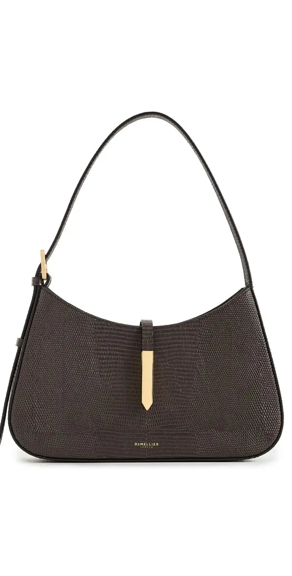 DEMELLIER Tokyo Handbag - Espresso Lizard Effect F03