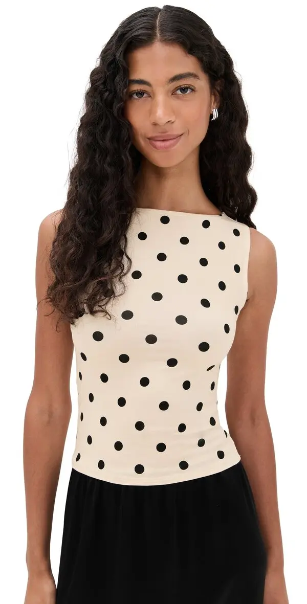 REFORMATION Dusk Knit Top - Sundae Dot