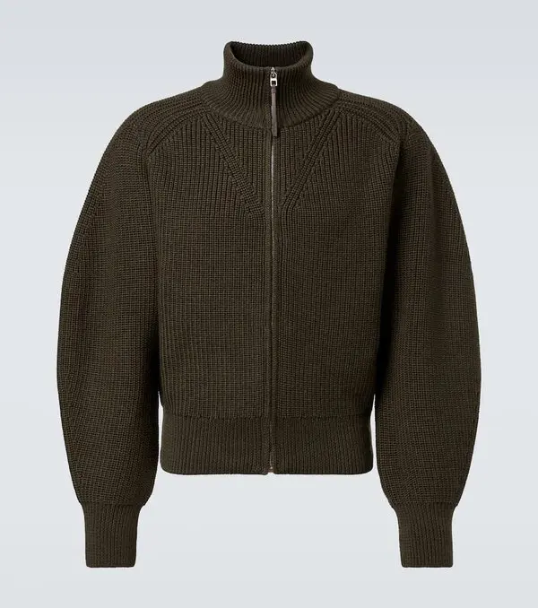 Jacquemus Ribbed-knit Wool Zip-up Cardigan
