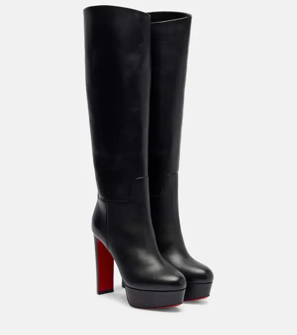 CHRISTIAN LOUBOUTIN Loo 130 Leather Platform Knee-high Boots