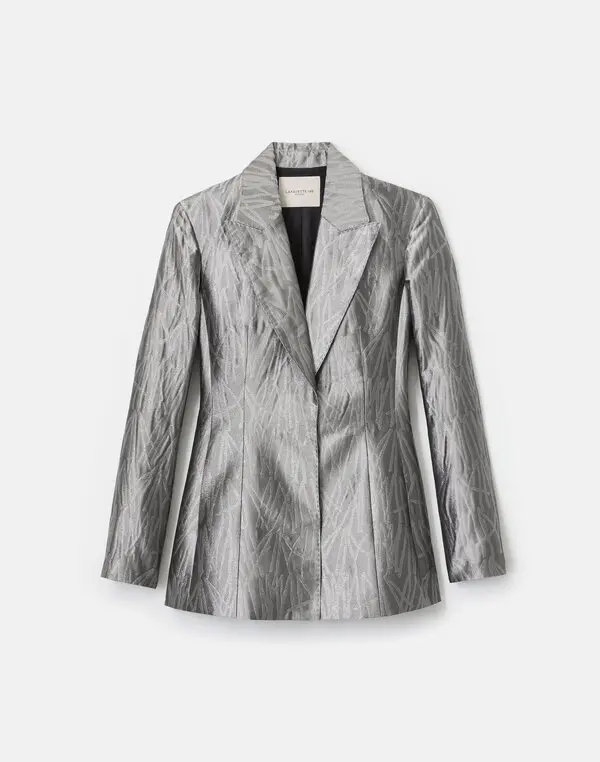 Lafayette 148 New York Metallic Jacquard Fitted Blazer