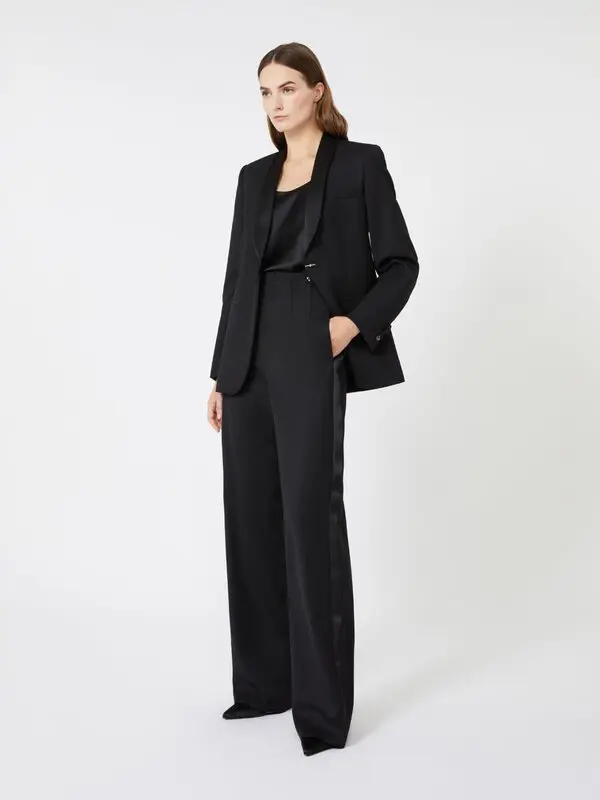 Max Mara Silk-satin Top - Black