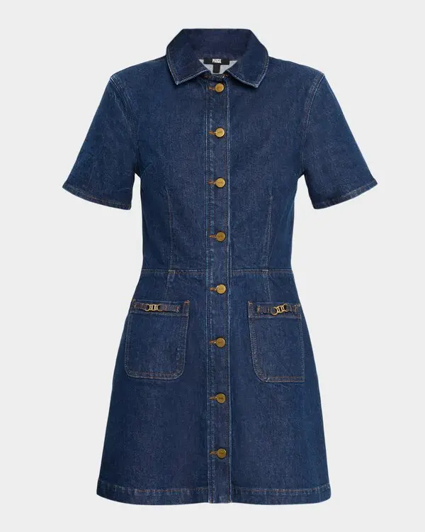 Paige Clementine Tailored Denim Mini Dress