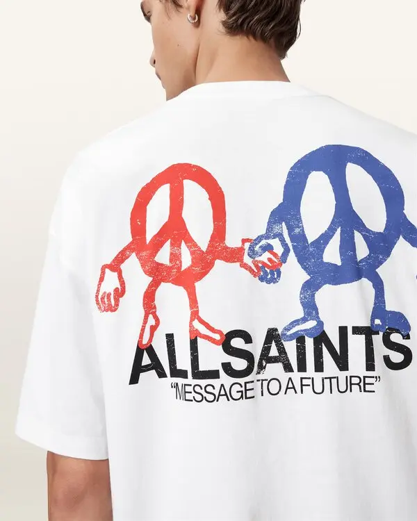 All Saints Bedfellow Oversized Graphic T-shirt - White