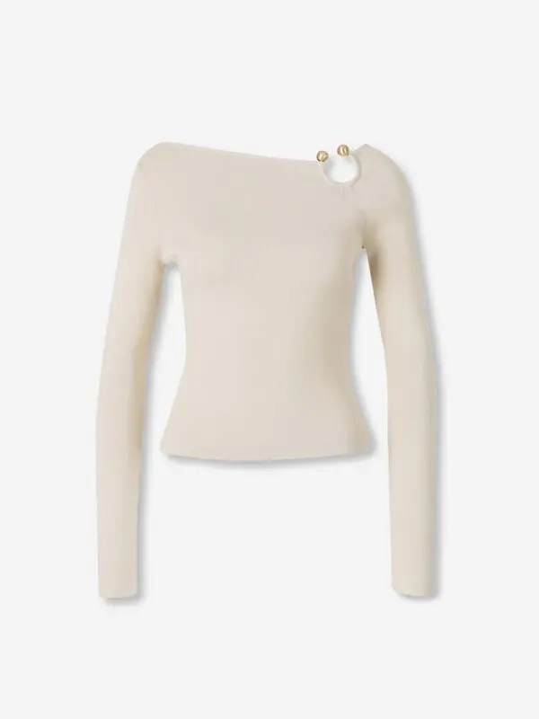 Cult Gaia Iris Knit Top - Beige