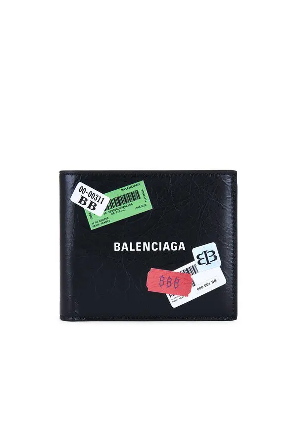 Balenciaga Cash Square Fold Wallet In Black