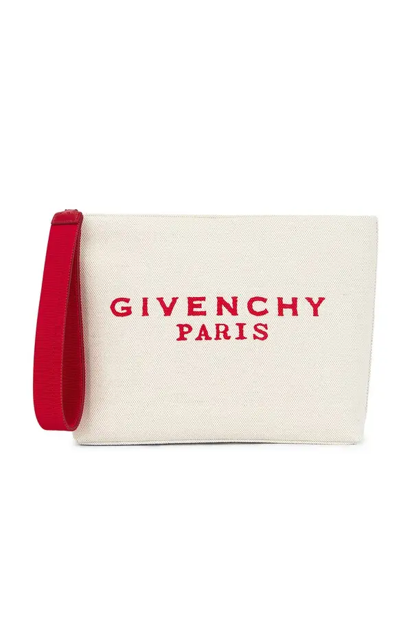 Givenchy Logo Pouch - Beige & Red