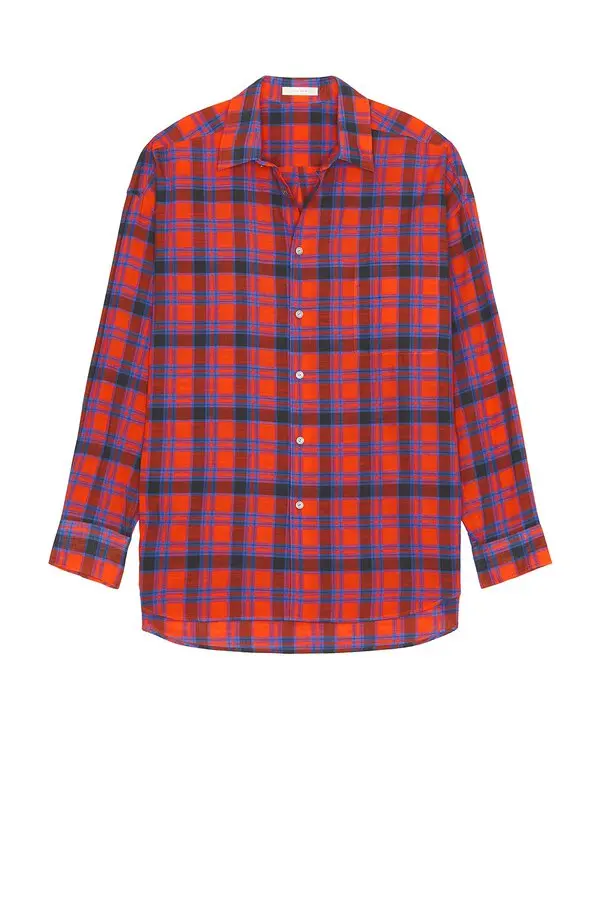 THE ROW Lancaster Plaid Shirt In Red