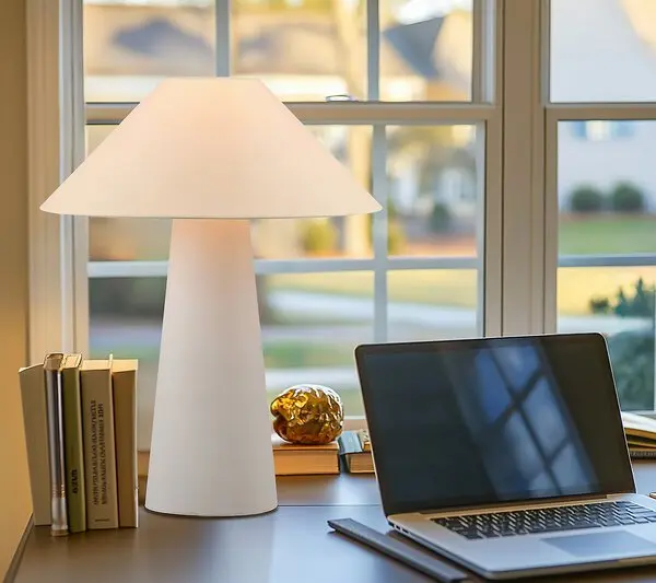 GLOBE ELECTRIC Novogratz 18' Matte Cream Cerami C Table Lamp