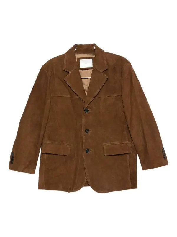 DUNST Suede Single-breasted Jacket - Brown