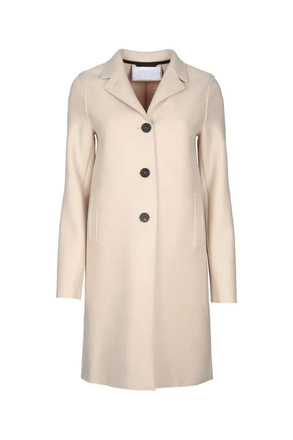 Harris Wharf London Button-up Boxy Coat - Beige