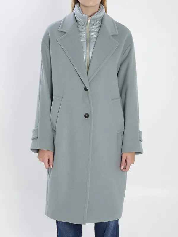 Herno Ultralight Wool And Nylon Coat - Blue