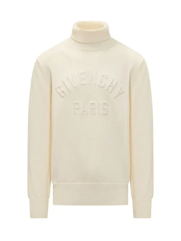 Givenchy High Neck Wool Sweater - Beige