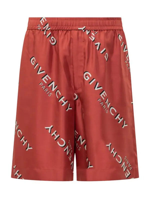 Givenchy Silk Shorts With Logo