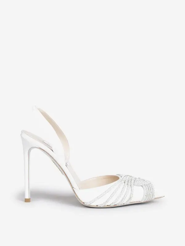 AQUAZZURA Gatsby Sling 105 Satin Sandals