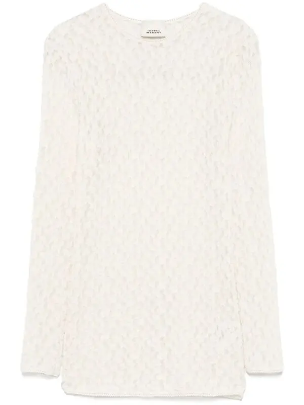 Isabel Marant Gaelle Long-sleeved Stretch Lace Top - Beige