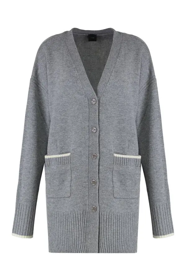 Pinko Tasmania Wool And Cashmere Cardigan - Grey