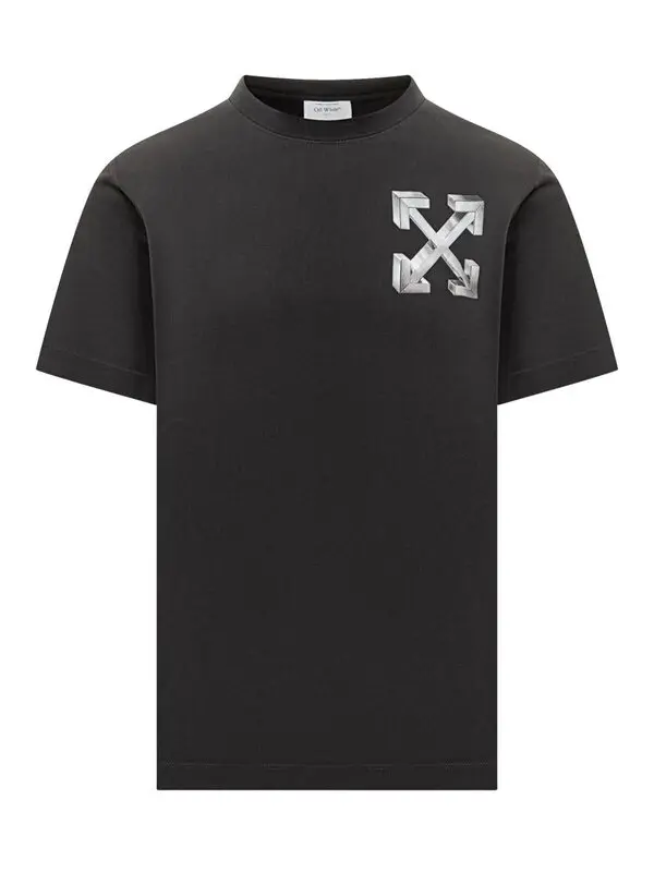 Off-White T-shirt With Metallic Arrows Logo