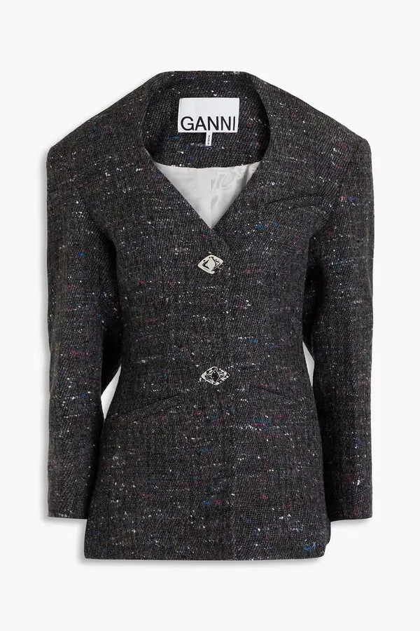 GANNI Donegal Wool-blend Bouclé-tweed Jacket