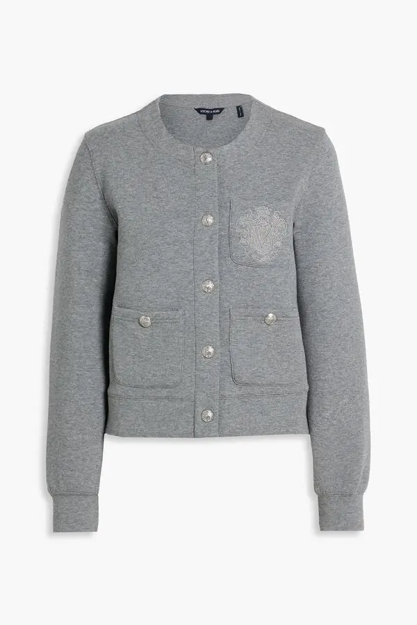 Veronica Beard Jennings Embroidered Jersey Jacket