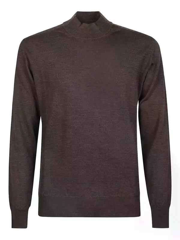 Altea Mock-neck Wool Sweater - Brown