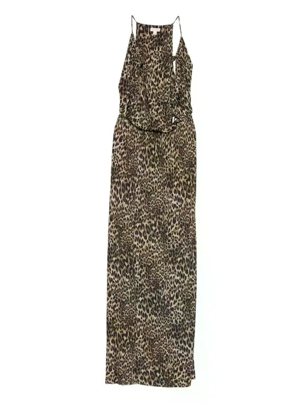 NILI LOTAN Leopard-print Sleeveless Maxi Dress