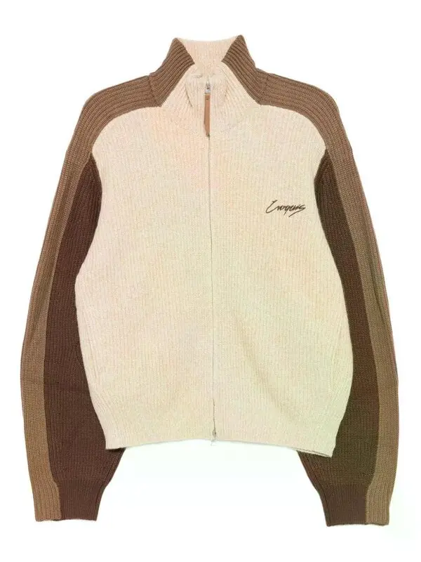 CROQUIS Wool Spliced Cardigan - Neutrals