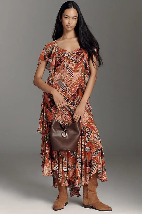 Love The Label Belda Asymmetric Ruffle Dress
