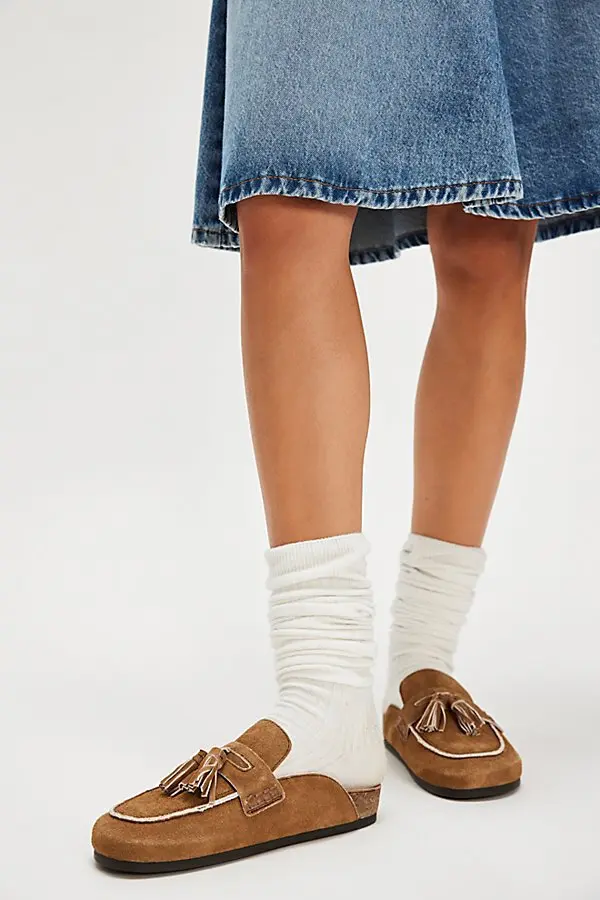 Sam Edelman Astrid Tassel Mules - Light Terra Toffee
