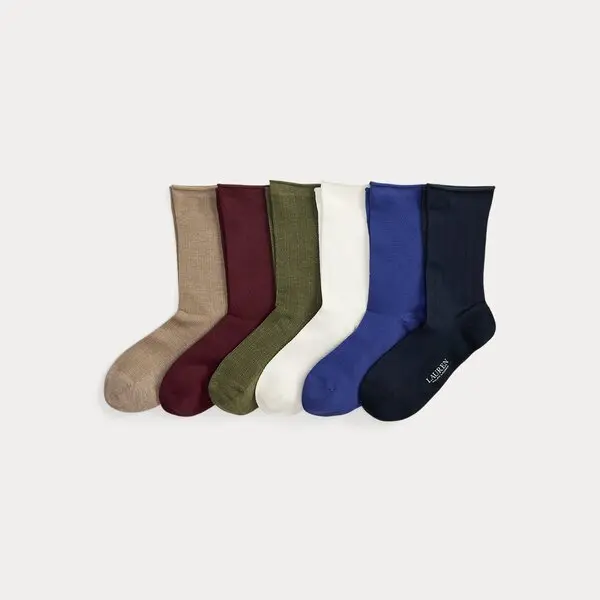 Ralph Lauren Stretch Crew Socks 6-pack