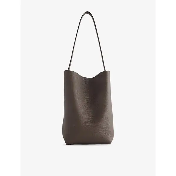 THE ROW N/s Park Medium Leather Tote Bag - Deep Brown