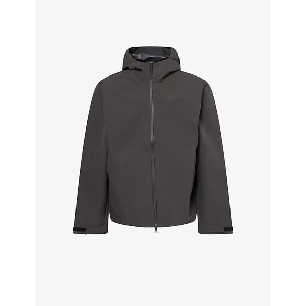 HIKING PATROL Hooded Waterproof Nylon Blend Jacket - Charcoal Black