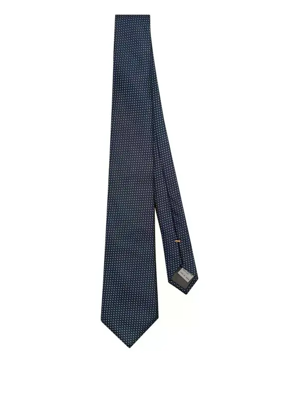 Canali Polka Dot-print Silk Tie - Blue