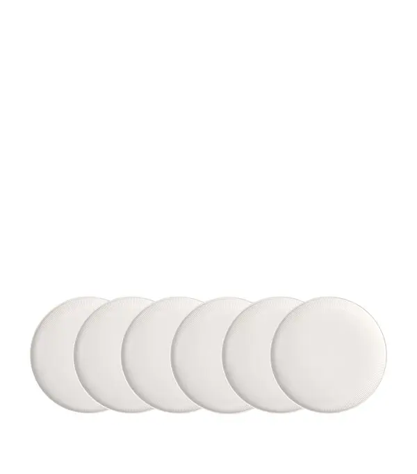 VILLEROY & BOCH Set Of 6 Porcelain Afina Flat Plates