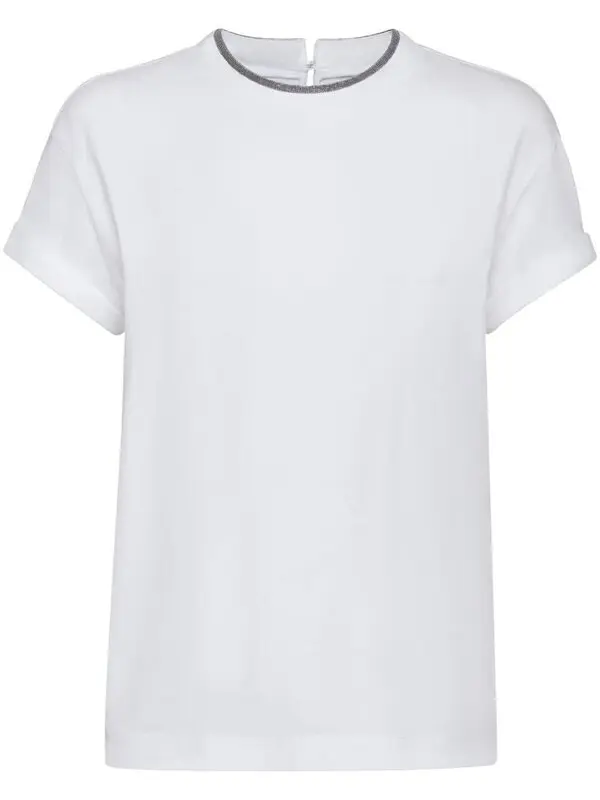 Brunello Cucinelli Crew Neck Top - White