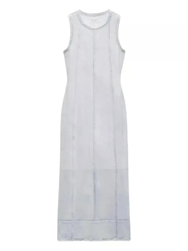 Rag & Bone Melody Sleeveless Seam-detail Dress - Blue