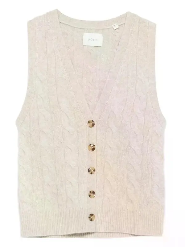 DÔEN Cable-knit Button Vest