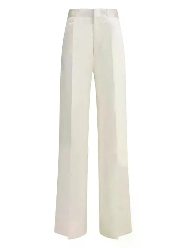 SA SU PHI Satin-finish Straight Leg Pants - White