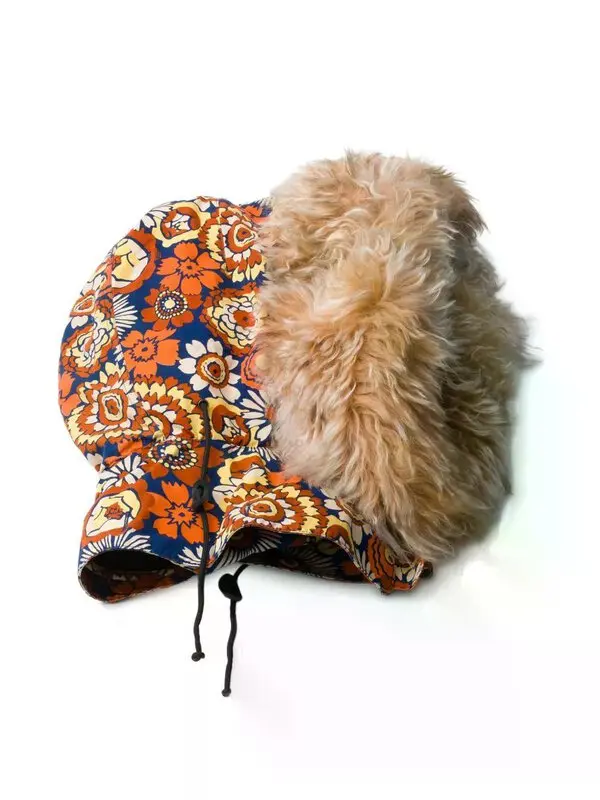 Prada Floral-print Shearling-lined Hood