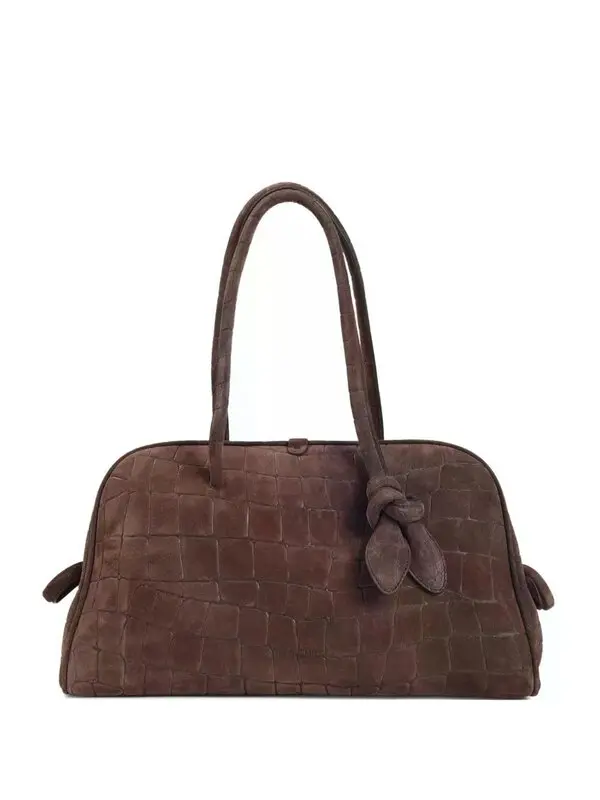 Jacquemus A Turismo Tote Bag Crocodile-embossed Knot Detail - Brown