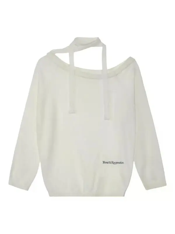 REST&RECREATION One-shoulder Jumper With Neck Tie