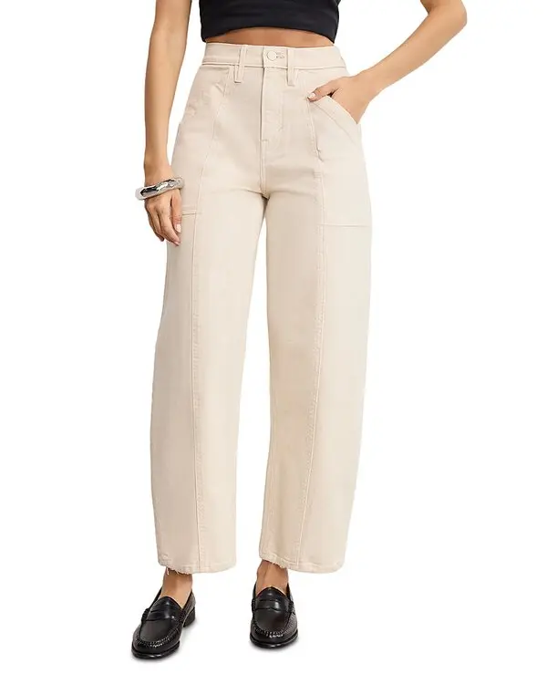 Good American Cropped Barrel Jeans