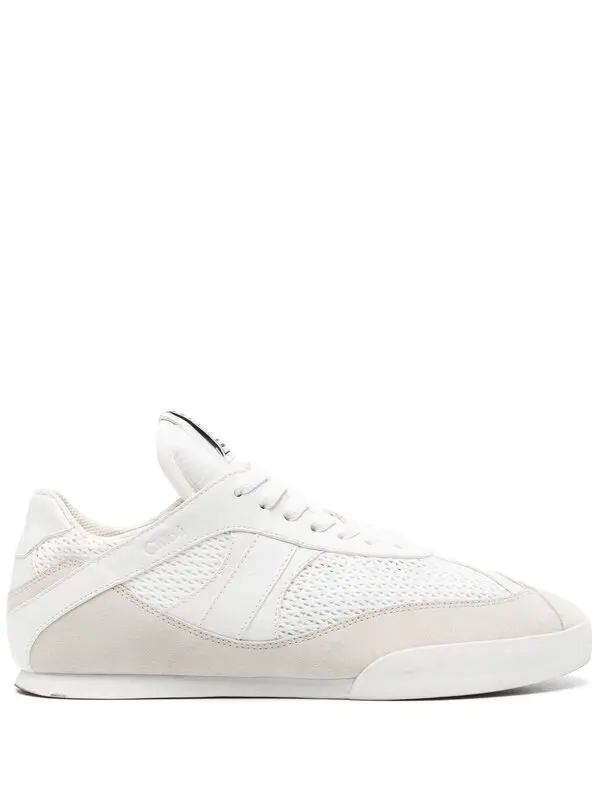 Chloé Kick Suede And Recycled Tissue Sneakers - Beige